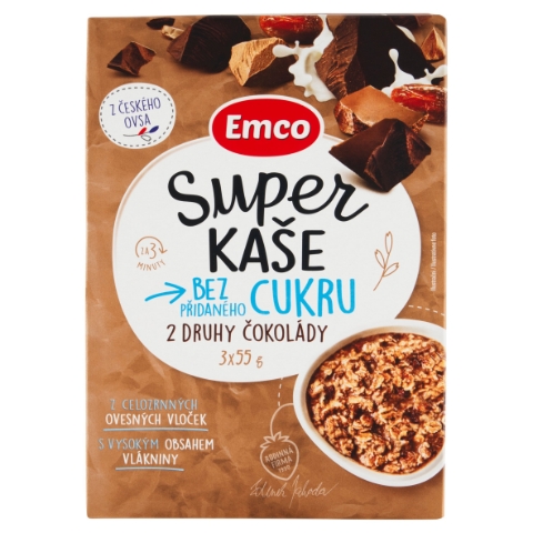 Emco Super kaše 2 druhy čokolády 3 x 55g (165g) - TryIn
